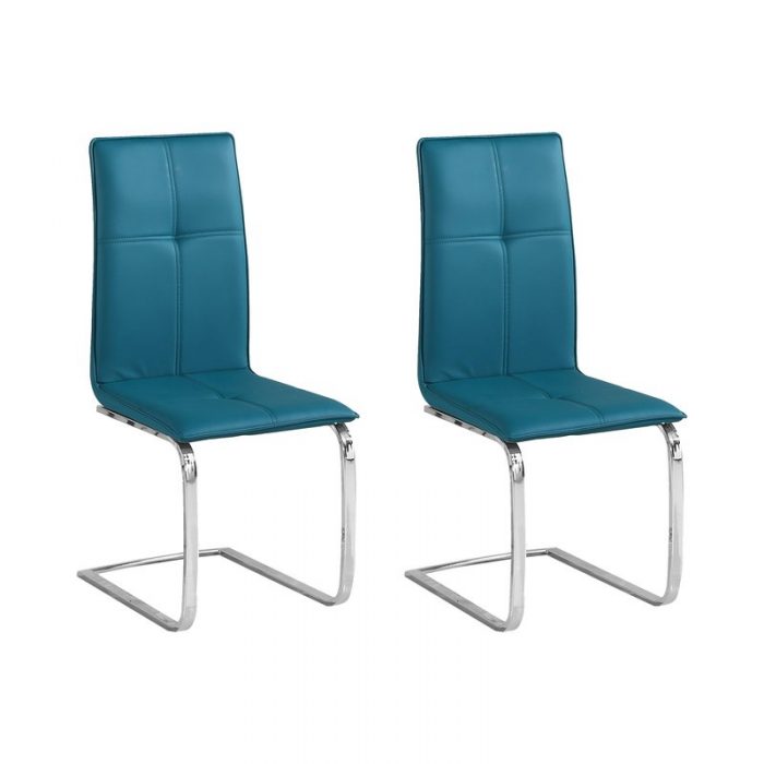 Faux Leather Upholstered Sled Base Dining Chairs - HomeZone #1 UK ...